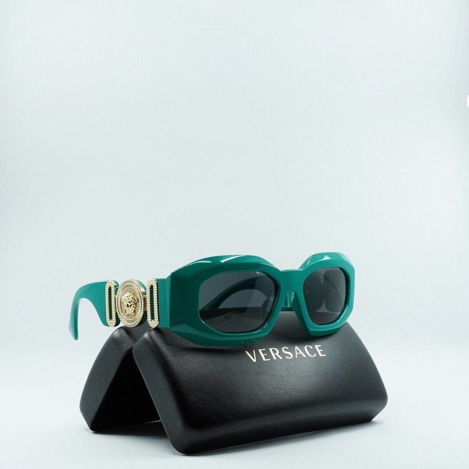New VERSACE VE4425U 536487 Turquoise / Dark Grey 54-18-145 Sunglasses ...