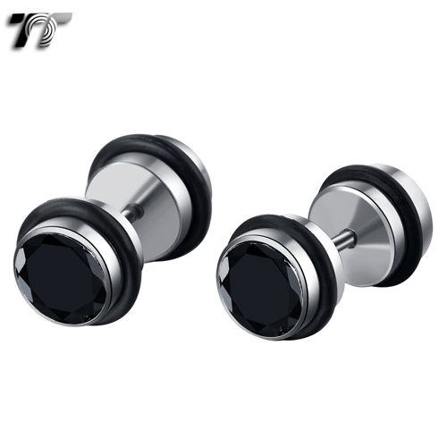 TT Surgical Steel Round Fake Ear Plug Earrings 3mm-10mm Two Colors ...