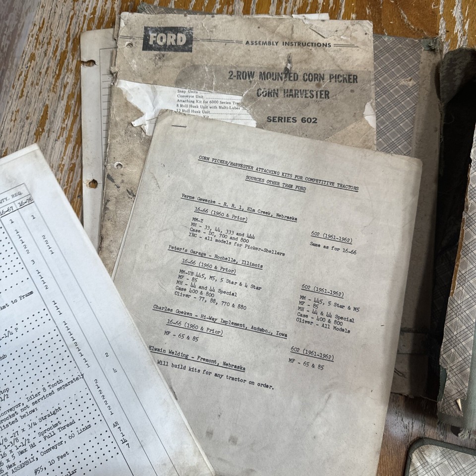 Two Large Binders Full Of Vintage Ford Tractor Manuals 1950s/60s Huge ...