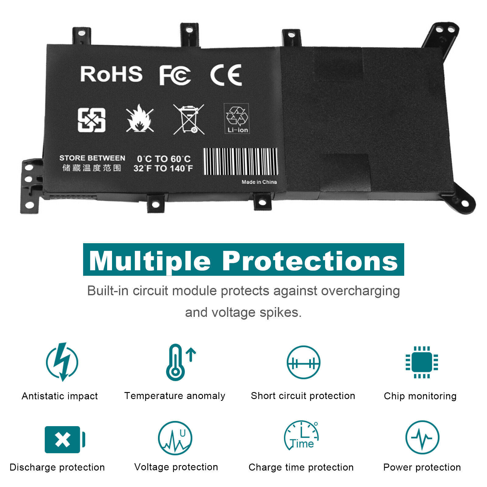 X555 Battery for Asus X555LA X555LD X555LN X555L C21N1347 2ICP4/63/134 ...