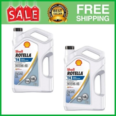 Shell Rotella T4 Triple Protection 15W-40 Diesel Motor Oil, 1 Gallon ...
