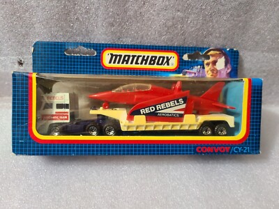 Matchbox 1987 Team Convoy CY-21 Transporteur D'Avion Red Rebels Plane ...