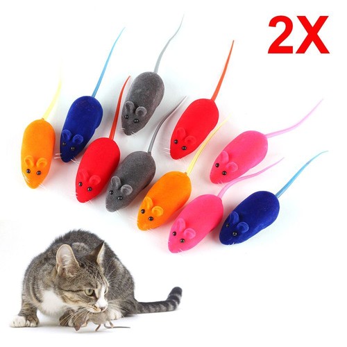 Mini Color Random Sound Cat Play Toys False Mouse Simulation Rat Squeak ...