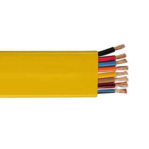 1000' 16 AWG 8 Conductors Festoon 600V PVC Jacket Flat Yellow Cable ...