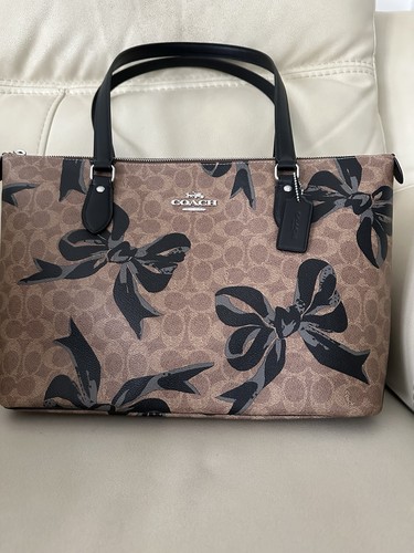 Coach Bow Print Brown & Black Handbag Brand New Never Used | eBay
