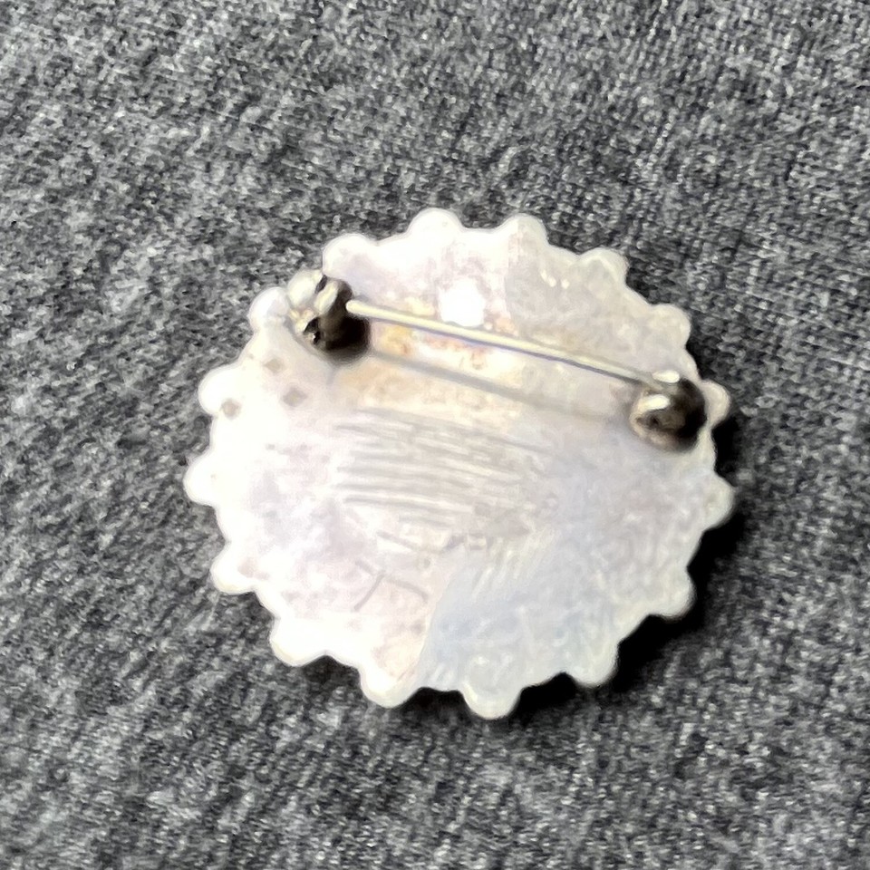 OLD Sterling Silver TURQUOISE Petit Point PIN/BROOCH Vintage Pawn | eBay