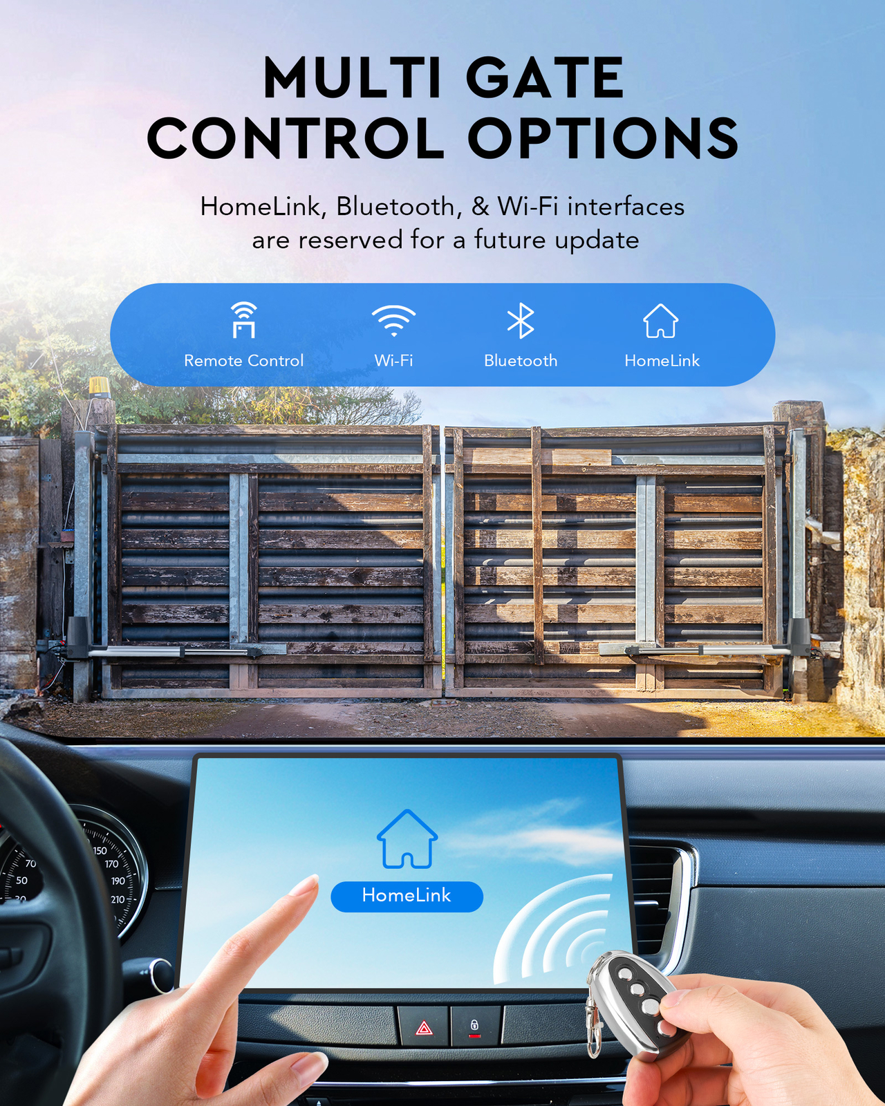 Swing Gate Opener Electric Operator Double Arms Remote Control Door ...