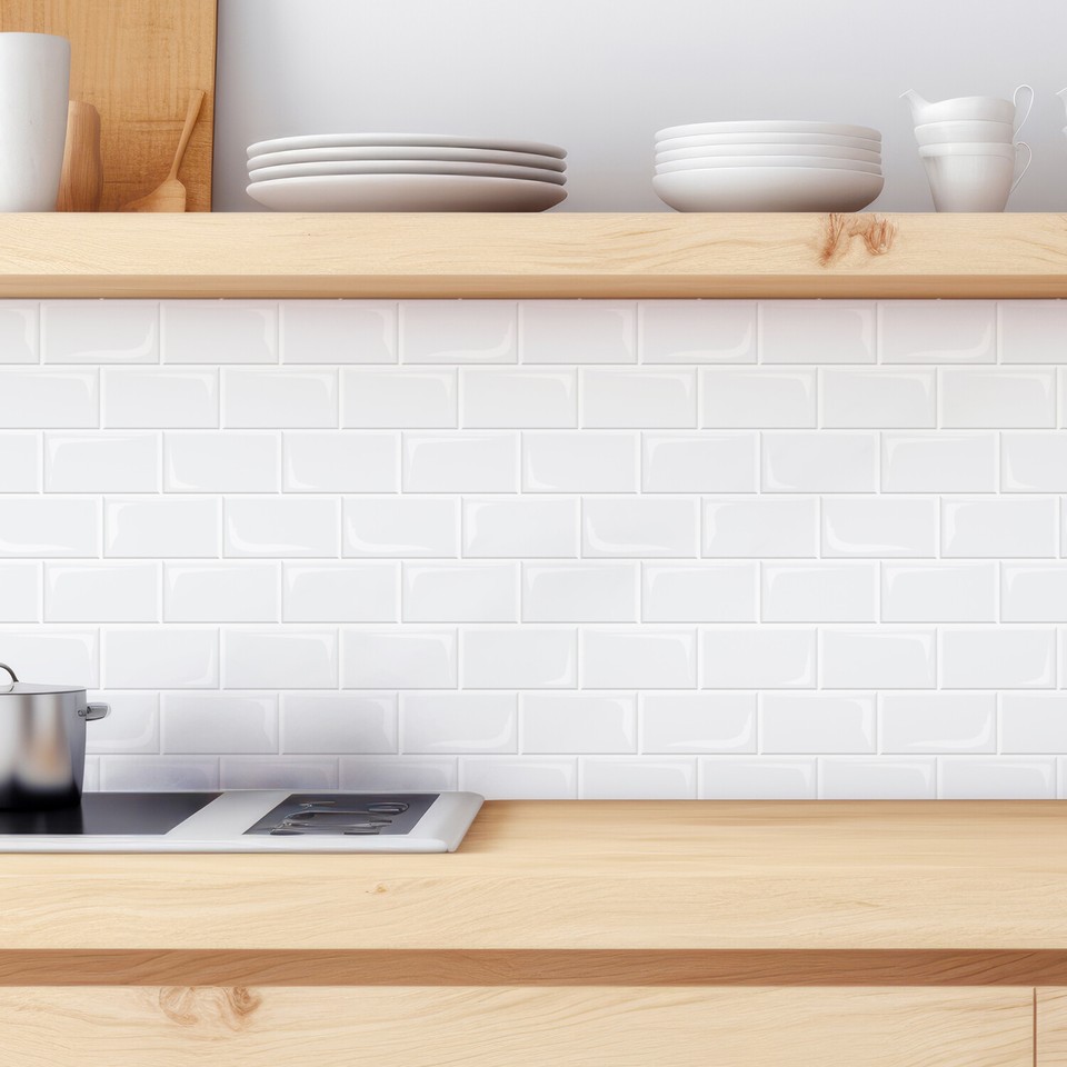 Tile Stickers Kitchen Bathroom Splashback Backsplash Peel and Stick ...