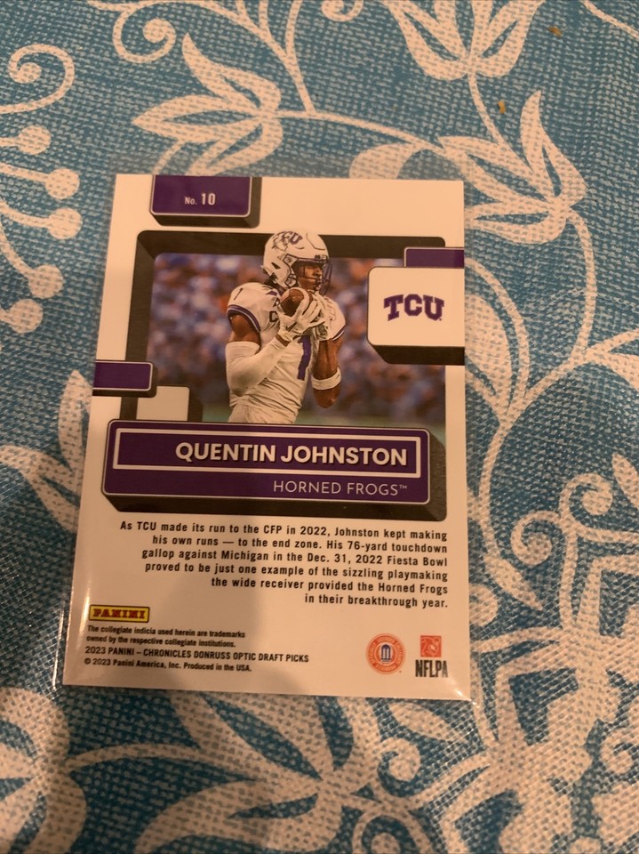 2023 Panini Chronicles Draft Picks Quentin Johnson Rated Rookie card ...
