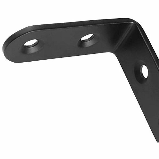 20 Pcs Black L Bracket 50mmx50mmx19mm Stainless Steel Heavy Duty Corner ...