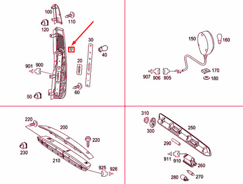 MERCEDES-BENZ VITO W639 REAR LEFT BOTTOM TAIL LIGHT A6398200164 NO DUTY ...