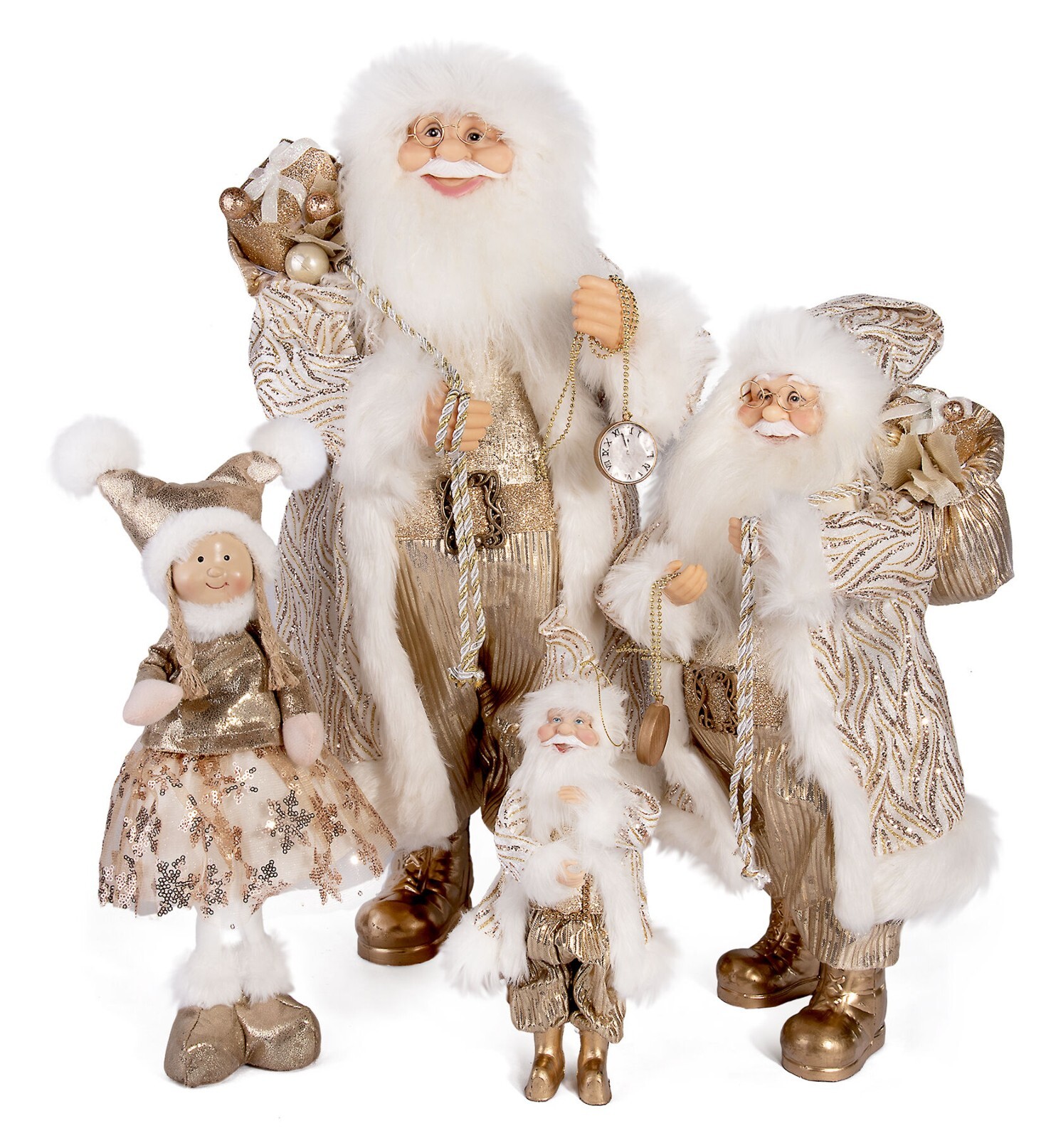18" Gold Santa Claus Collectible Doll Santa Christmas Figurine Holiday ...