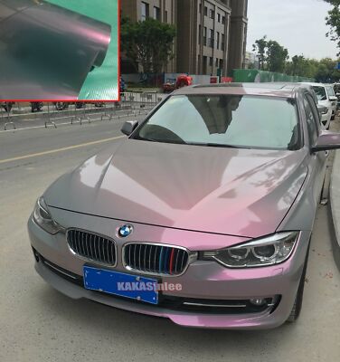 65FT x 5FT SUV Car Wrap Grey Red Chameleon Pearl Glossy Chrome Vinyl ...