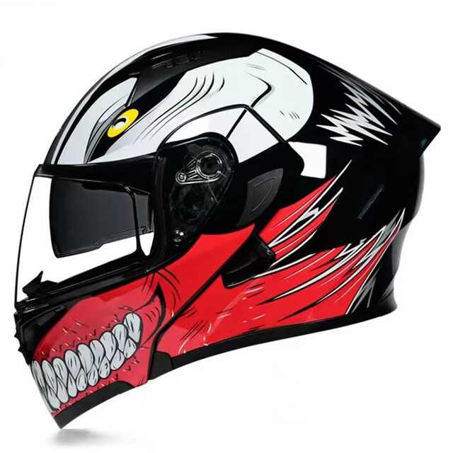 Motorbike Flip Up Motorcycle Helmet Full Face Off Road Casque with Sun ...