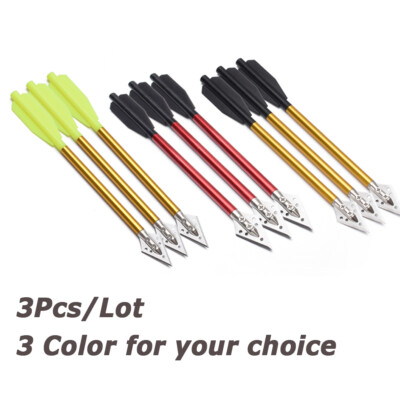 3Pcs Archery Mini Crossbow Arrow Aluminum Bolts For Pistol 50lb/80lb ...