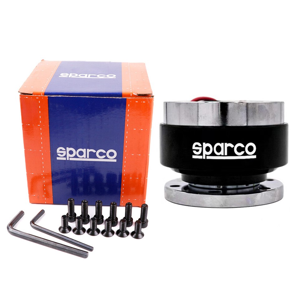 SPARCO Style Black Car Quick Release Hub Snap off Steering Wheel Boss ...