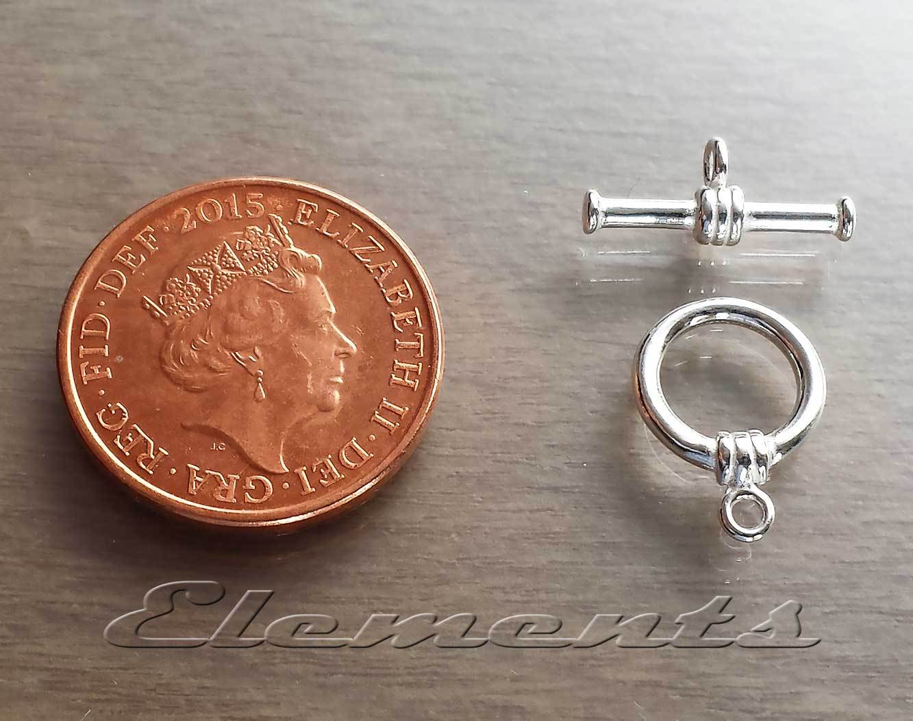 Solid 925 Sterling Silver Link Toggle Clasp Ring & T Bar For Bracelets ...