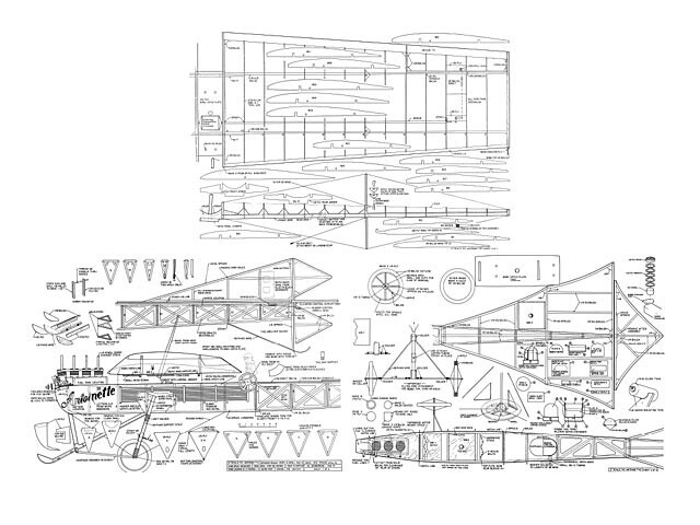 Antoinette RC Scale 98" Wingspan R/C Model Airplane Printed Plans ...