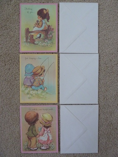 Set of 3 New Unused Vintage Greeting Cards by Quality Crest Bonnet ...