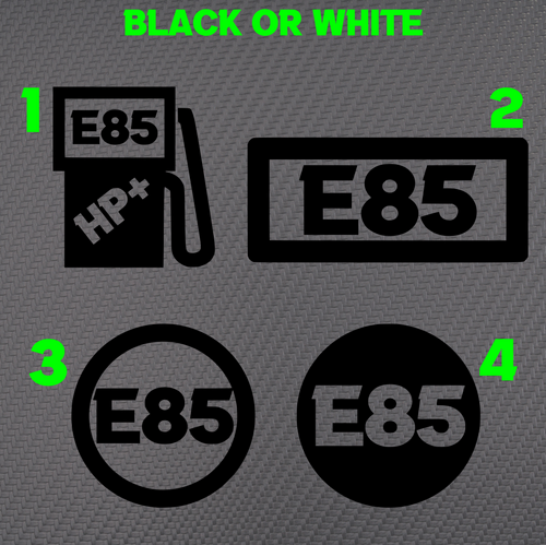 E85 Sticker Car Decal Fuel Lid Petrol JDM Drag Race Dyno Choose Number ...