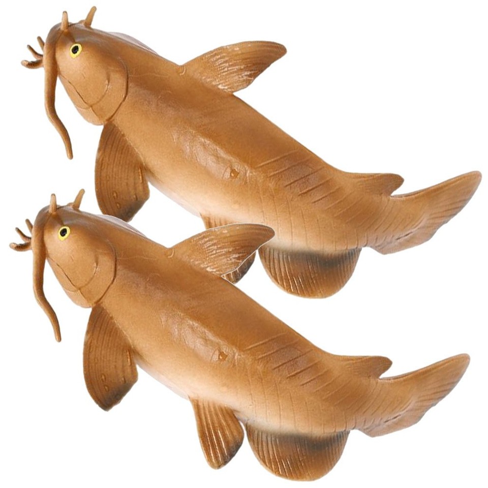 2 Pcs Toddler Learning Toys Fish Catfish Ornament Artificial Plaything ...