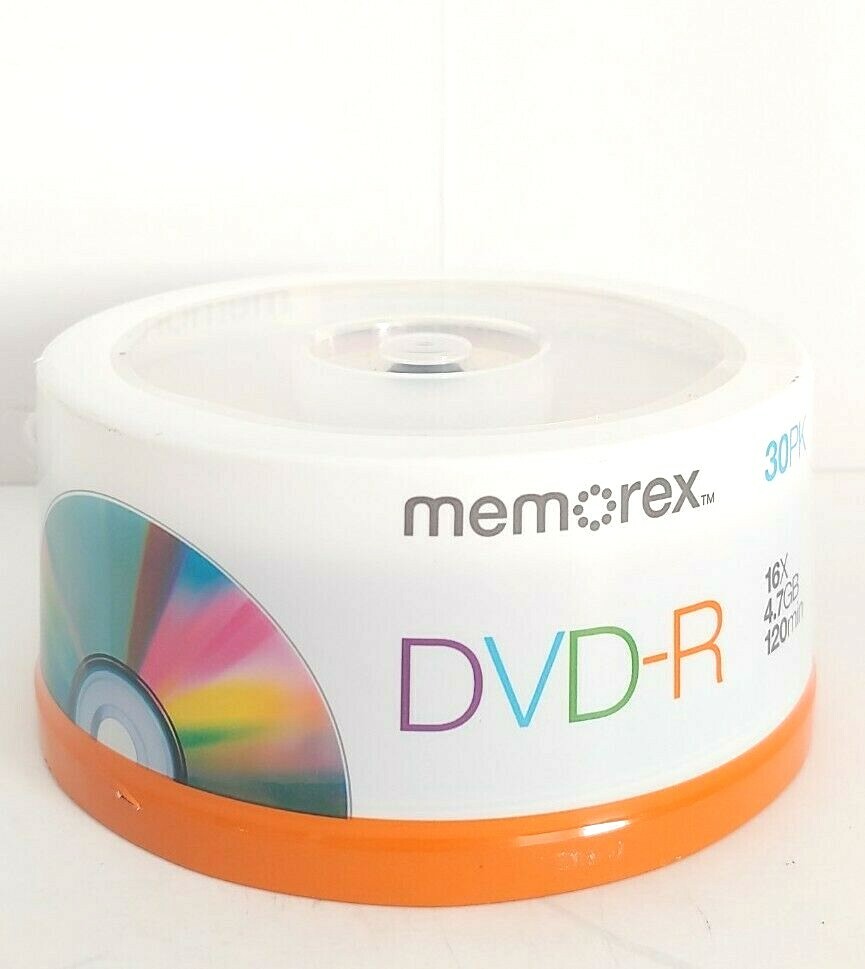 Memorex DVD-R 30 Pack 16x 4.7gb 120mins Recordable Media. NEW (Sealed ...