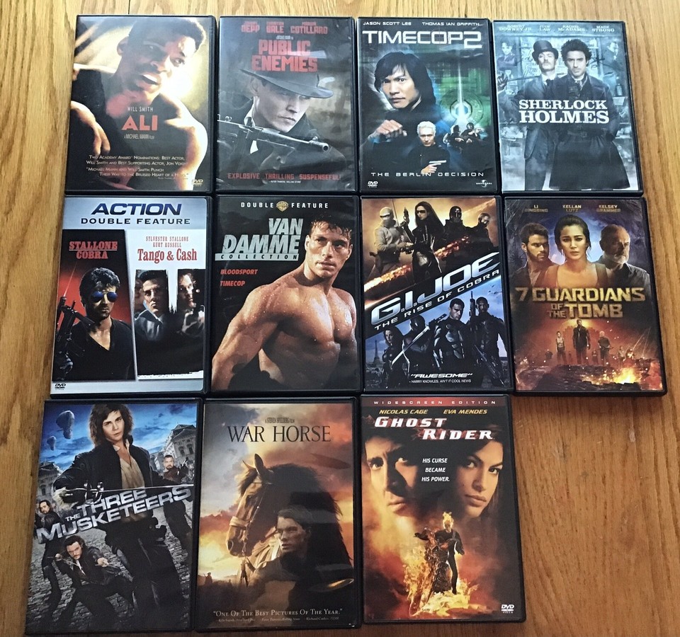 Lot #3 Lot Of 11 DVDs Movies: Action Movie Collection TimeCop Ali GI ...
