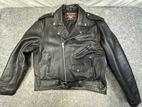 Interstate Leather Classic Originals Motorcycle Men's Belted Jacket sz ...