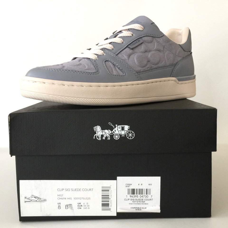 COACH Clip Low Top Sneaker In Signature Suede Leather Upper Womens US ...