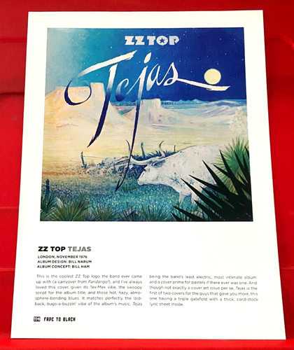 ZZ Top Tejas Album Cover Art PICTURE / PRINT 12" x 9" | eBay