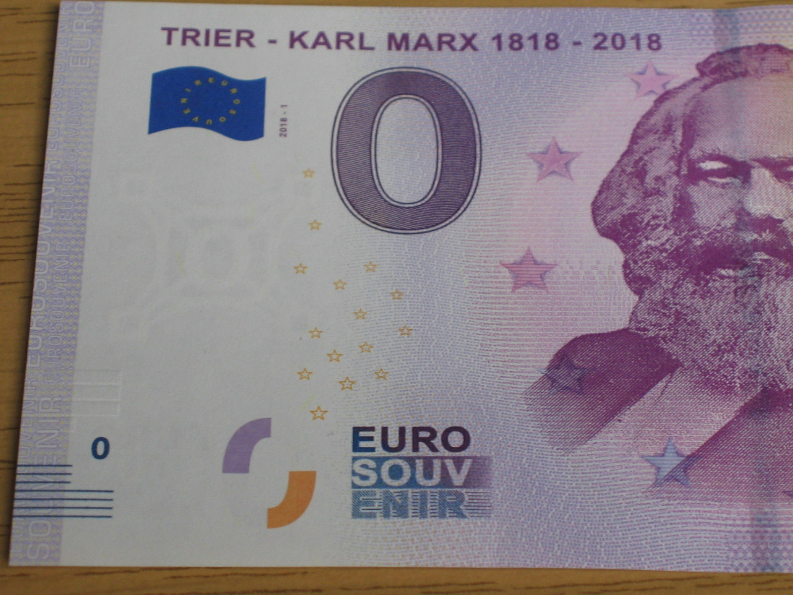 KARL MARX 200 years 1818 - 2018 TRIER ZERO EURO 0 EUROS Bill billet ...