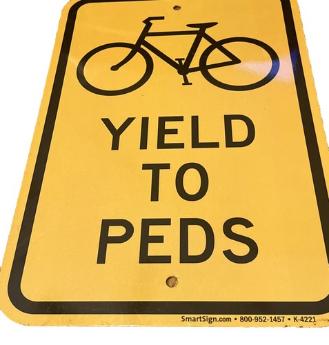 Yield To Peds Sign Yellow Reflective Sign | eBay