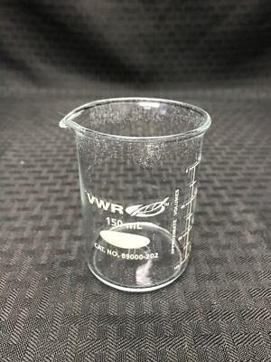 VWR Glass 150mL Dual Scale Low Form Graduated Griffin Beaker 89000-202 ...
