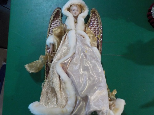 Vintage 15" tall Angel in a White & Gold Dress (SE T-1) | eBay