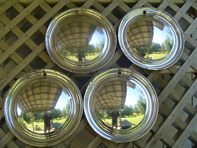 VINTAGE 15 IN. RAT ROD LYON LYONS MFG CO HUBCAPS MOON WHEEL COVERS ...