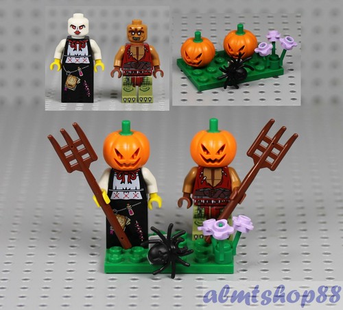 LEGO - Jack + Jill O' Lantern Minifigures Halloween Scarecrow Pumpkin ...