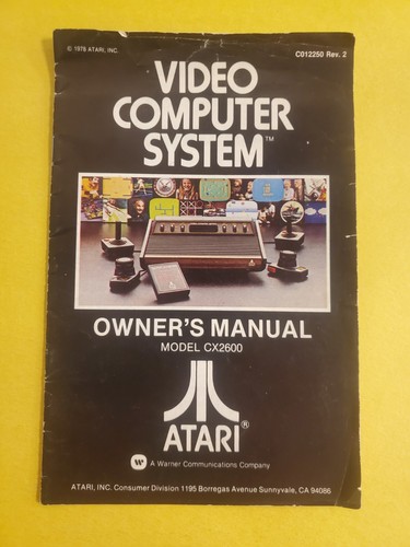 VTG Atari 2600 Video Computer System Model CX2600 Owner's Manual Booklet | eBay