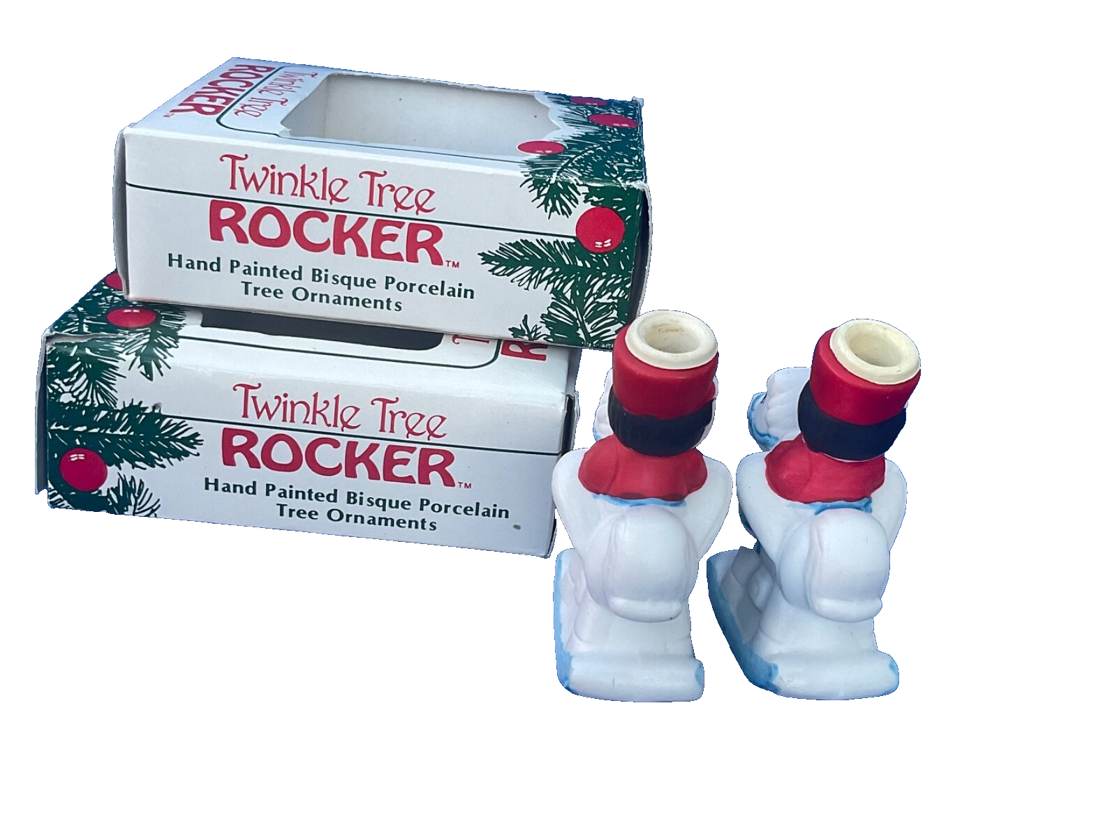2 Pc. JASCO Twinkle Tree Rocker Soldier Dressed in Red Riding White ...