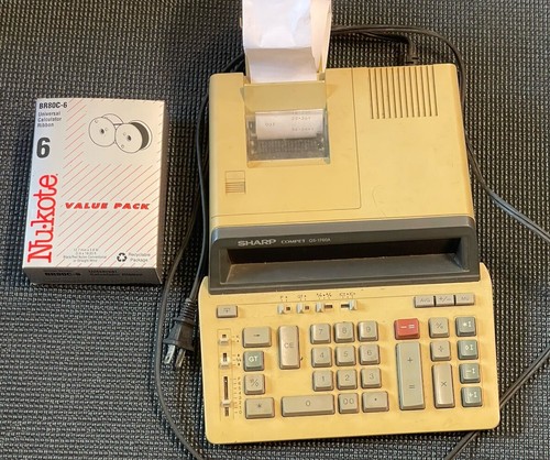 Vintage Sharp Compet Qs-1760A Electric Calculating Machine Plus Ribbon ...