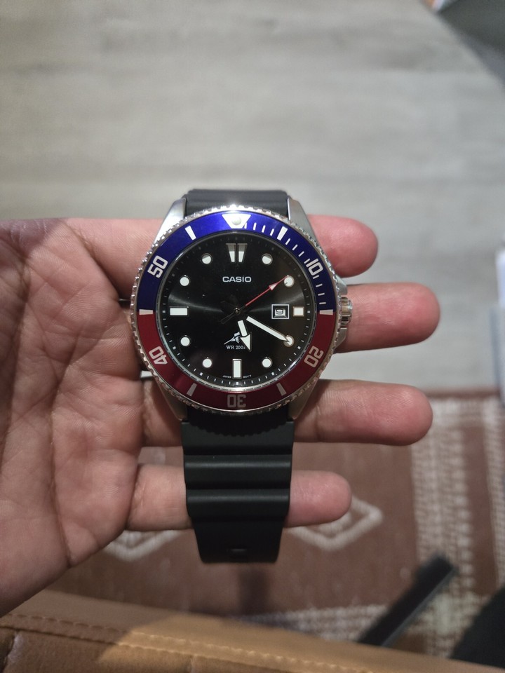 Mens Casio Marlin Duro Pepsi Diver Watch | eBay