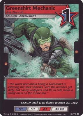 GI Joe TCG: Greenshirt Mechanic, Joe Recruit [Played] from set GI Joe ...
