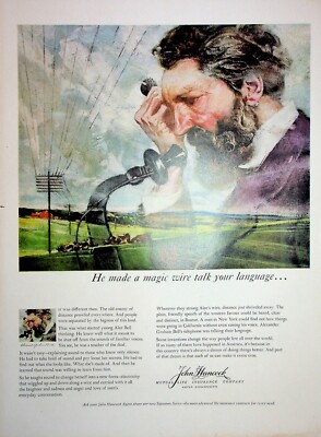 Original John Hancock Ad: He made a magic wire talk your language | eBay