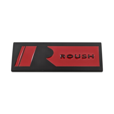 3D Matte Black & Red Metal Car Fender ROUSH Logo Turbo Letter Emblem ...