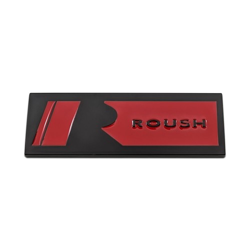 3D Matte Black & Red Metal Car Fender ROUSH Logo Turbo Letter Emblem ...