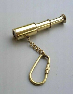 Nautical Vintage Brass Working 3 Fold Telescope Keychain Keyring | eBay