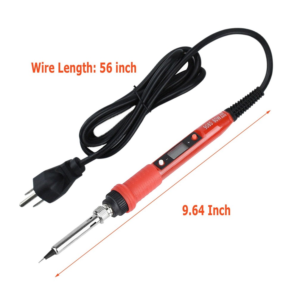 US 110V 80W Soldering Iron Gun Adjustable Temperature Welding 1.0 ...