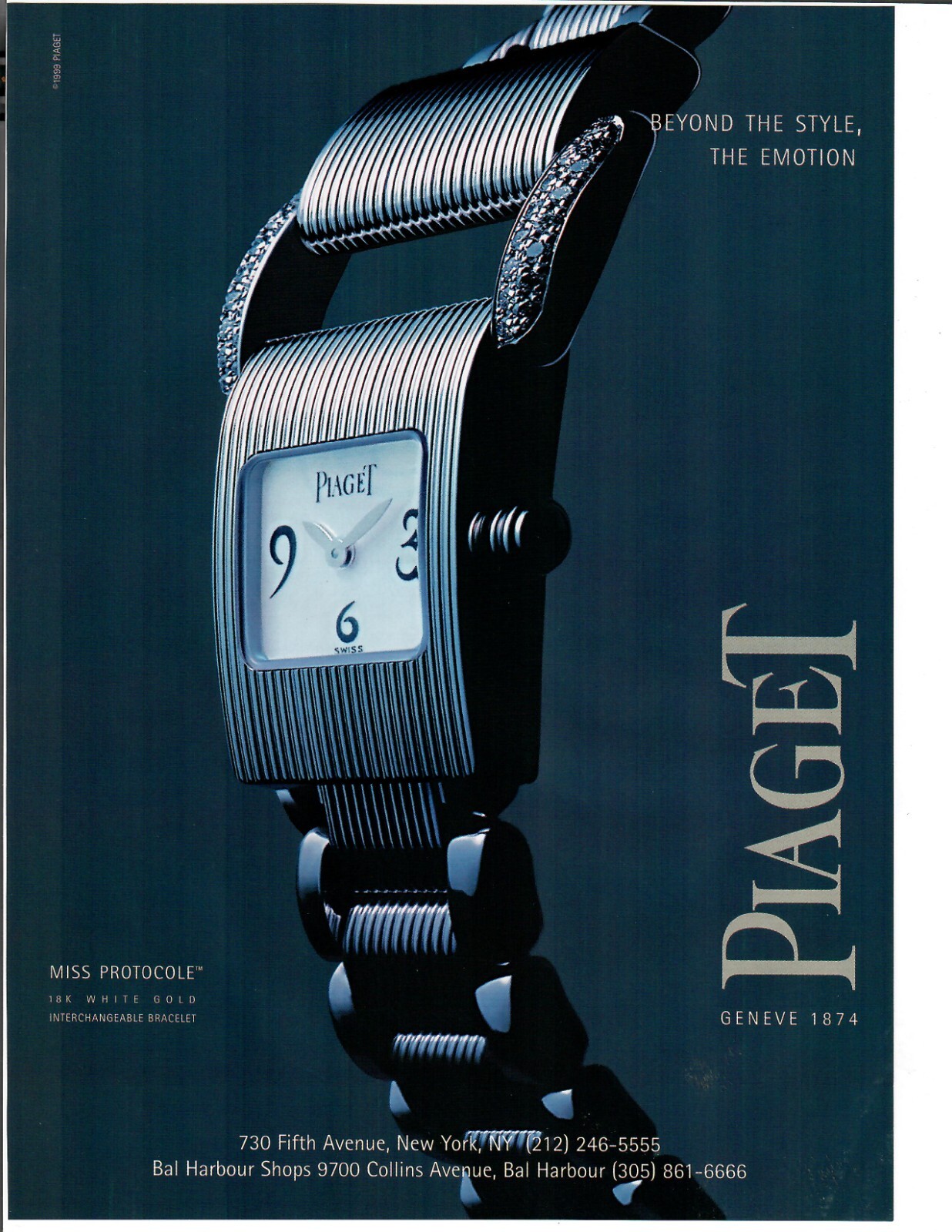 2001 Piaget Original Magazine Print Ad Beyond the Style the Emotion ...