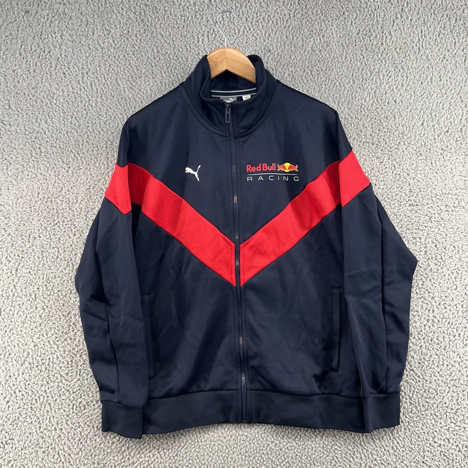 Puma Red Bull Racing Track Jacket Mens Large Navy Red… - Gem