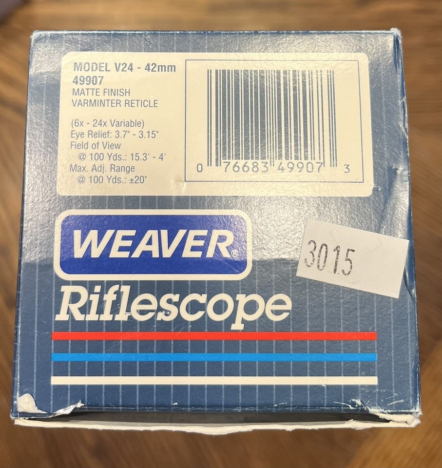 Weaver 6-24x42 V24 Scope Varminter Reticle 1 Inch Tube With Box Nice ...