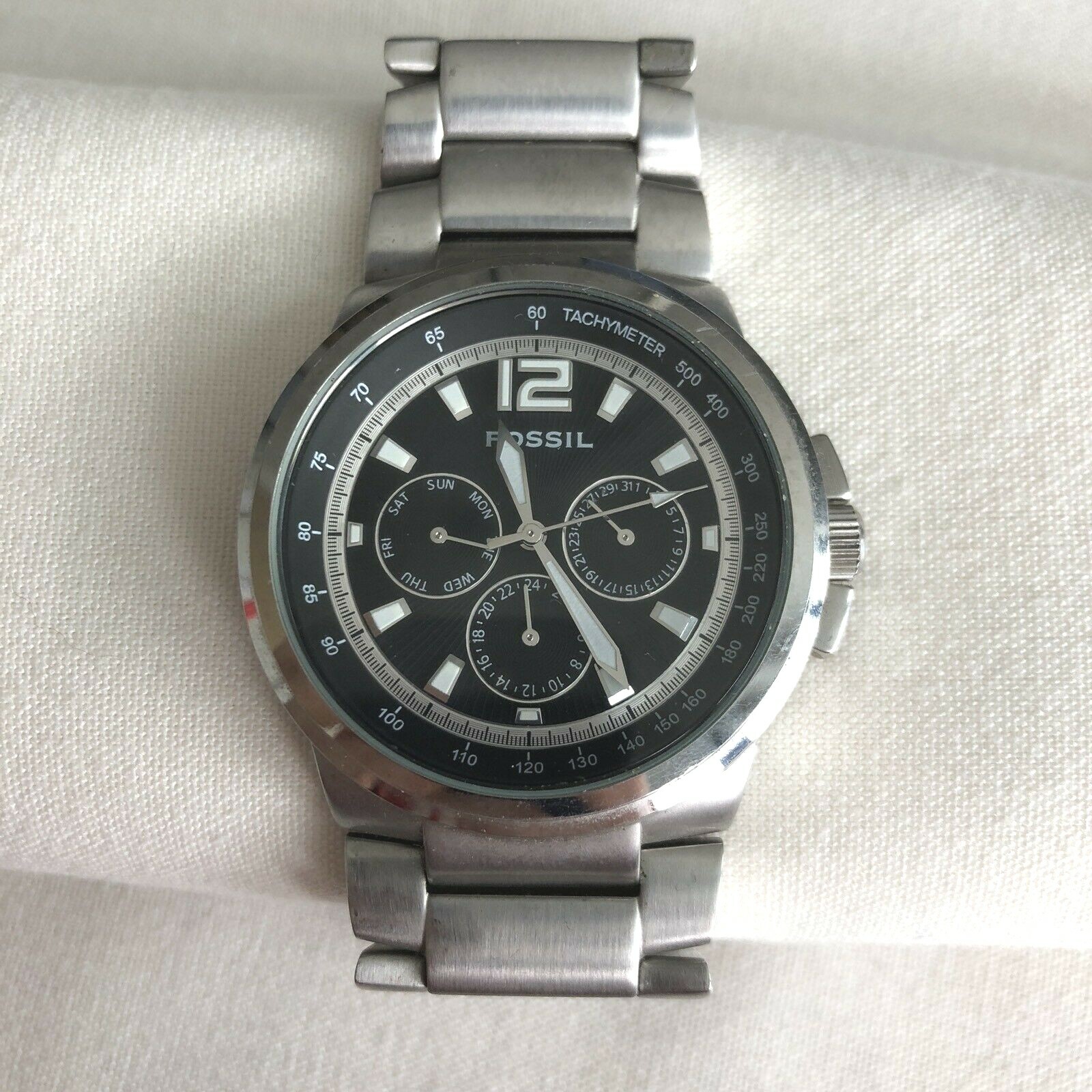 Fossil Arkitekt Men's Stainless Steel Wristwatch FS 4125 Tachymeter | eBay